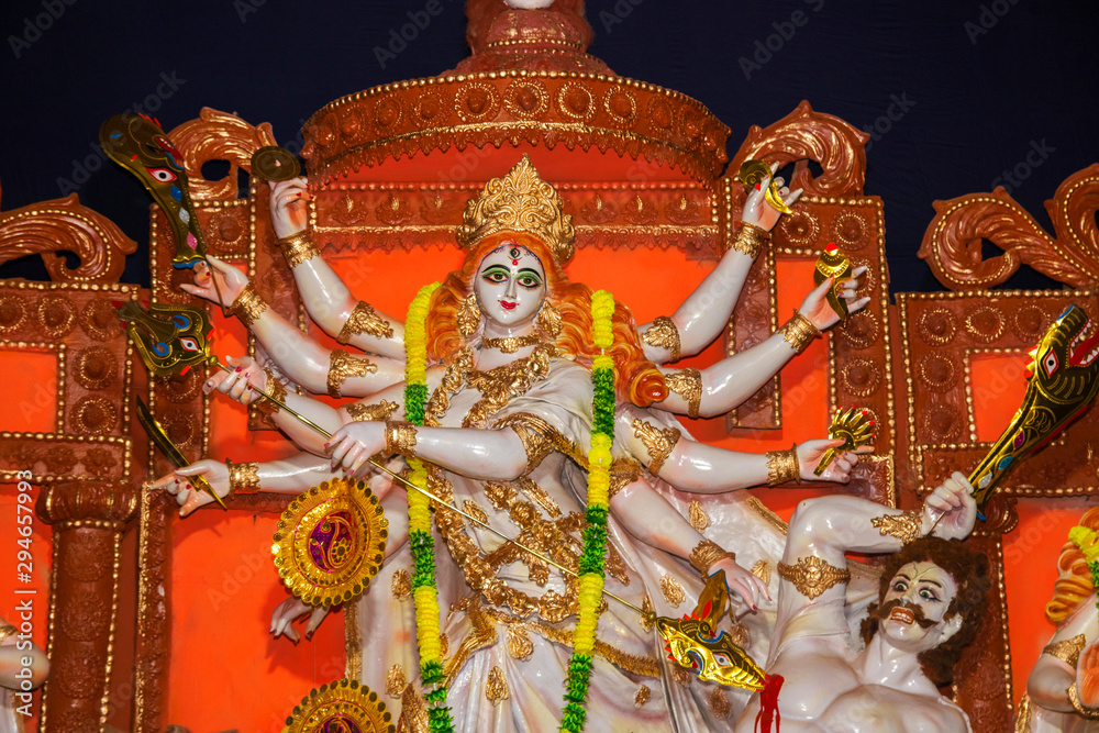 Worshiping Hindu Goddess Durga Stock Photo | Adobe Stock