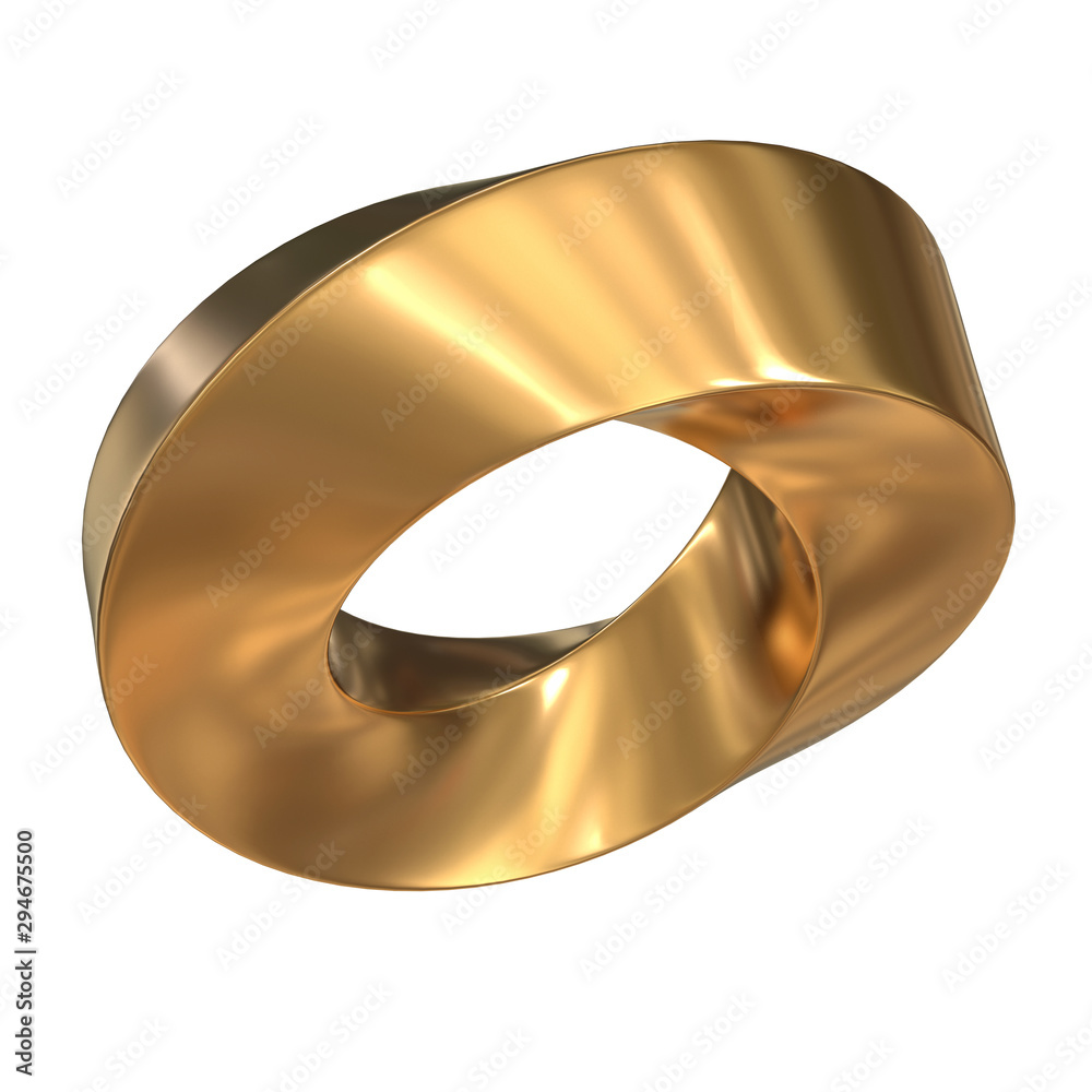 Mobius strip ring sacred geometry. Spatial figure with upturned ...