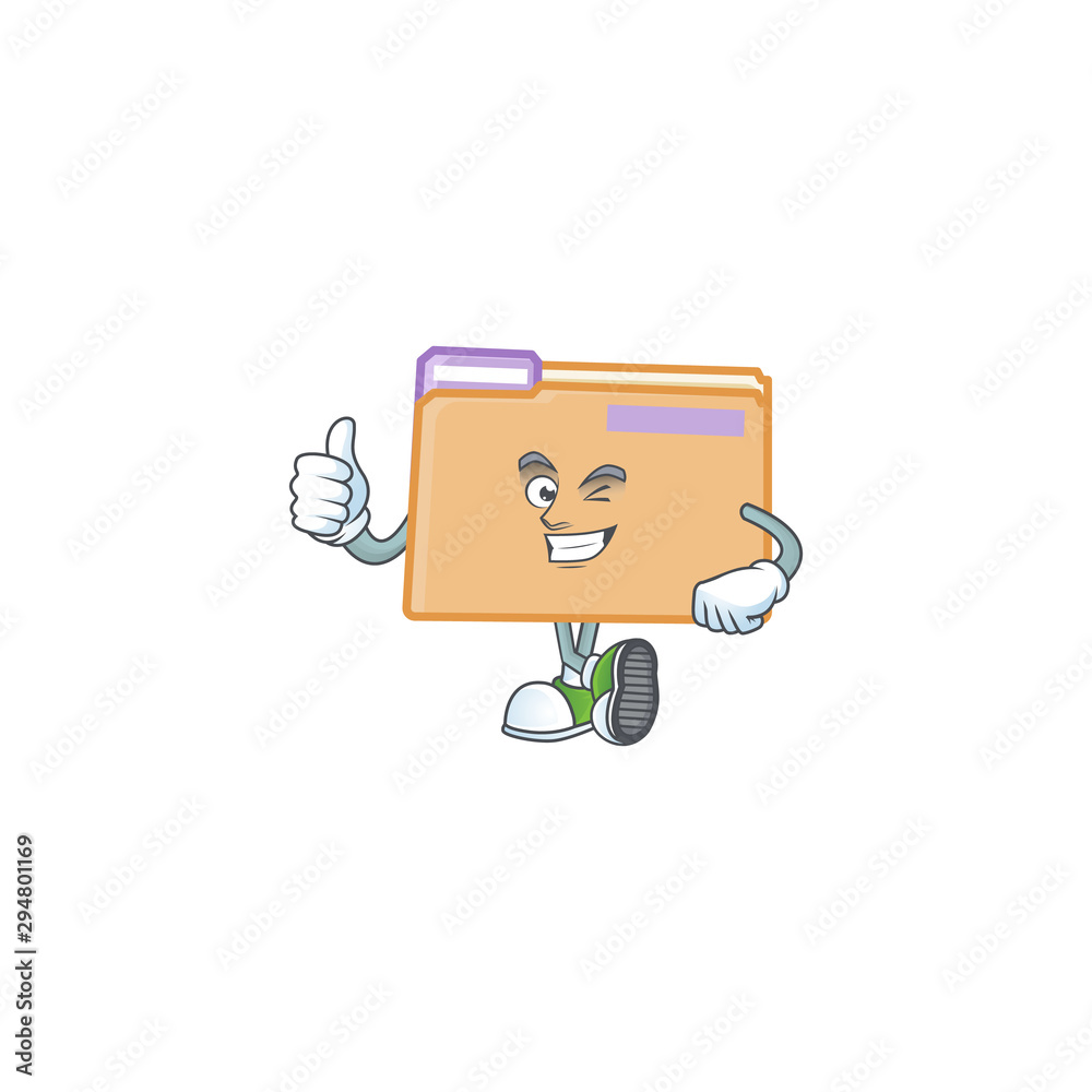 Thumbs up folder icon with character the mascot Stock Vector | Adobe Stock