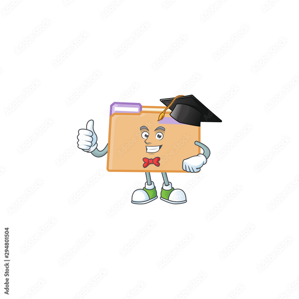 Graduation folder icon with character the mascot Stock Vector | Adobe Stock