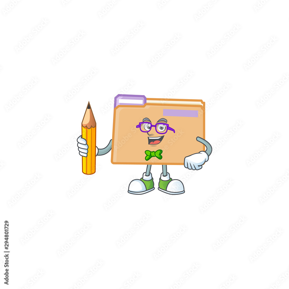 Student folder icon with character the mascot Stock Vector | Adobe Stock