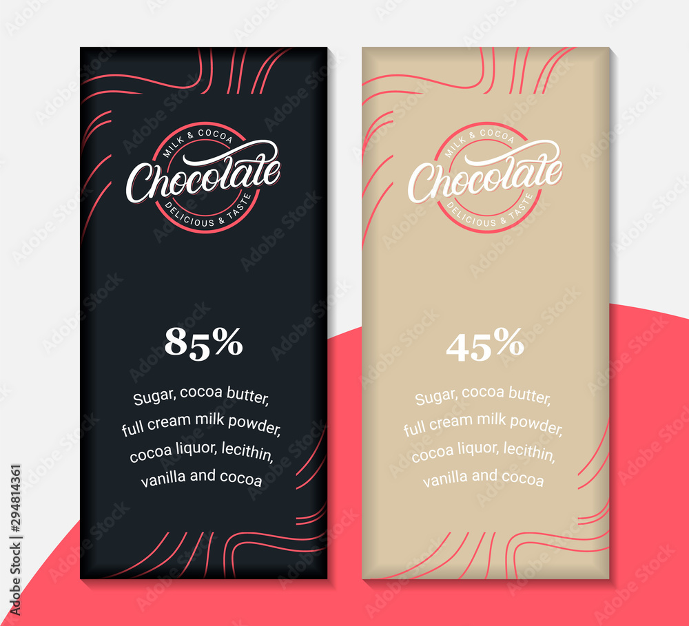 Chocolate packaging label design templates. Stock Vector | Adobe Stock