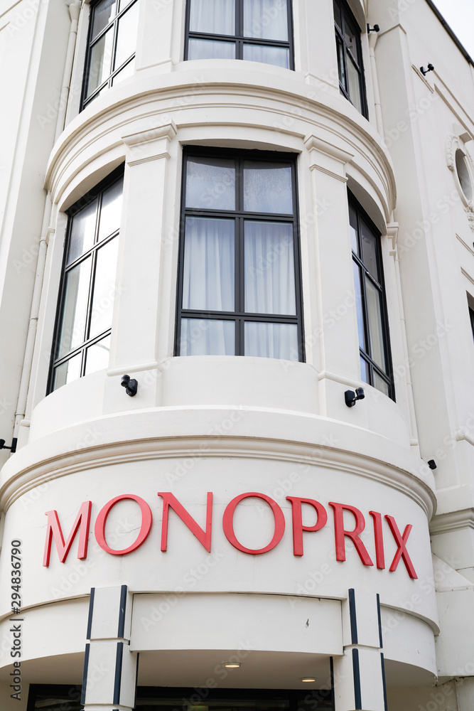 Foto de Stock logo Monoprix building historic front of supermarket ...
