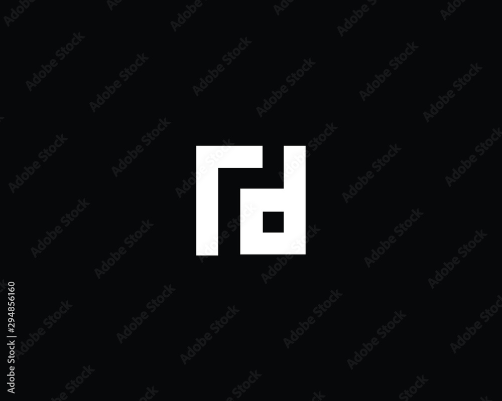 Trendy and Minimalist Letter RD Logo Design in Black and White Color ...