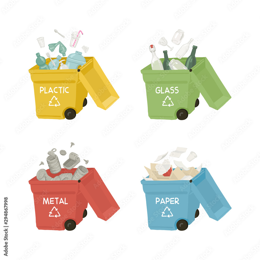Waste management concept. Waste segregation. Separation of waste on ...