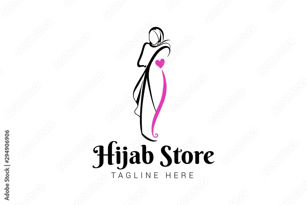 Muslimah Hijab logo template Stock Vector | Adobe Stock