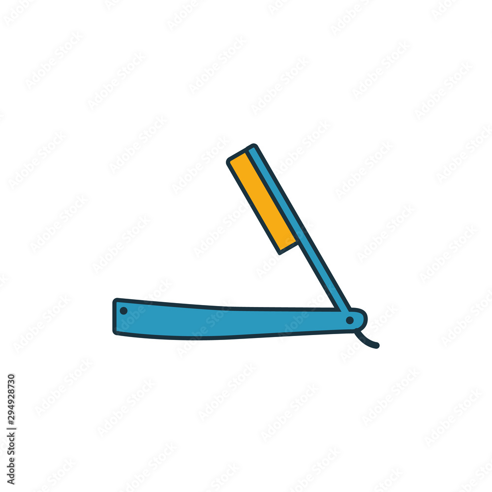 Straight Razor icon. Outline filled creative elemet from barber shop ...