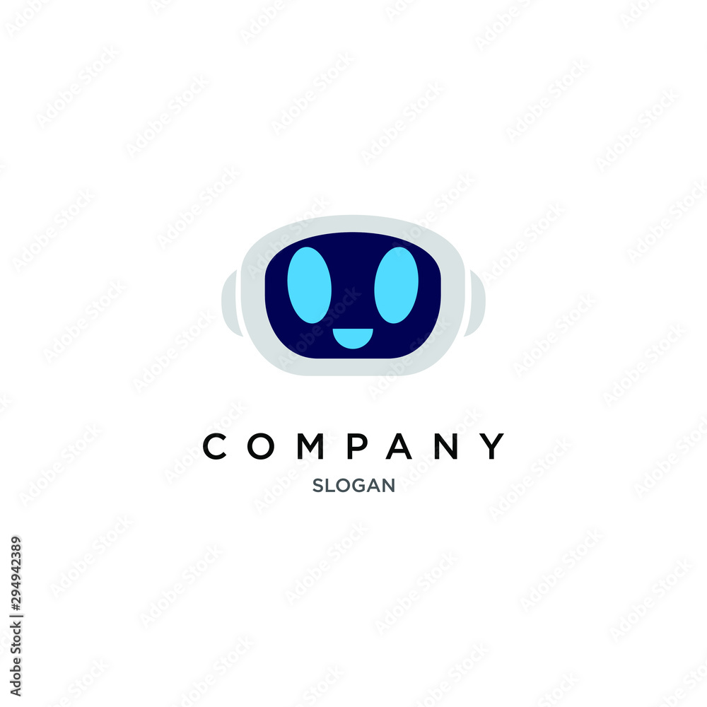 robot head logo icon vector design Stock Vector | Adobe Stock