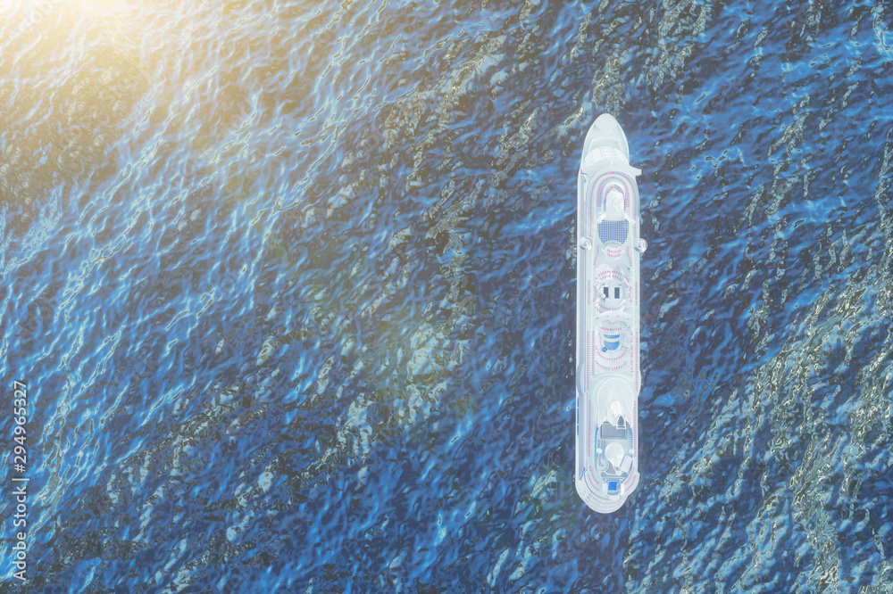 Concept art of cruise ship model, render 3D Stock Illustration | Adobe ...