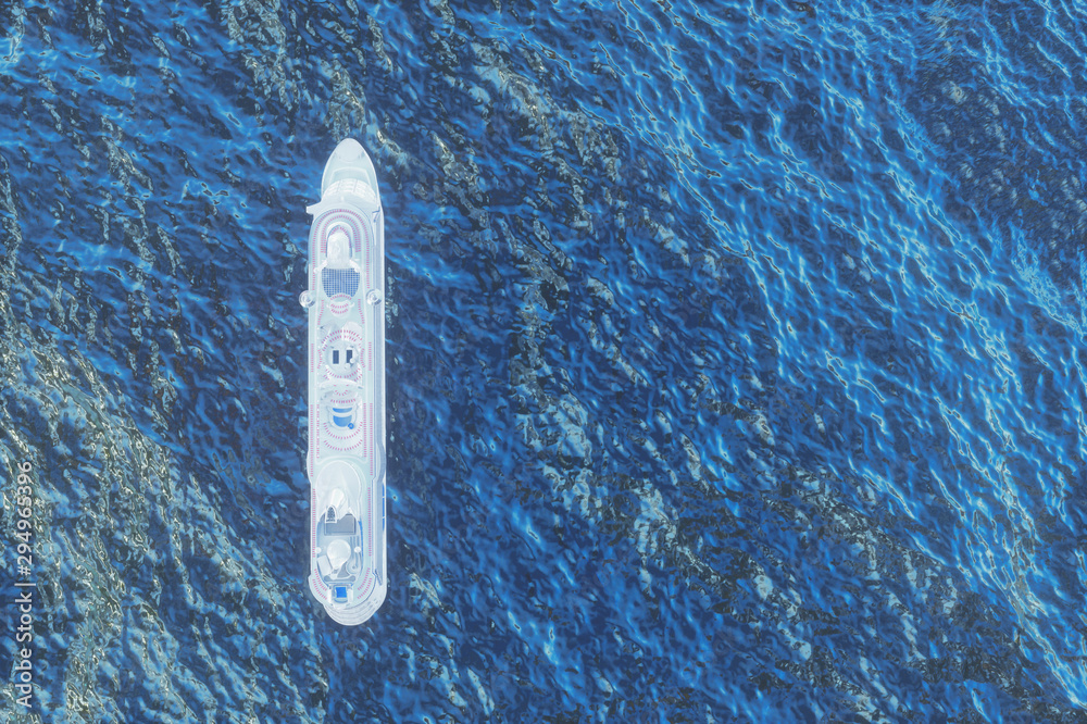 Concept art of cruise ship model, render 3D Stock Illustration | Adobe ...