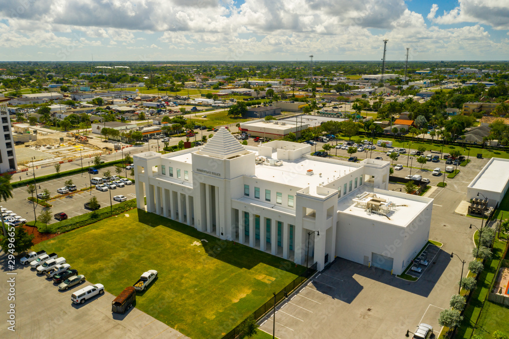 Aerial drone photo of the Homestead Police Department Florida Stock ...