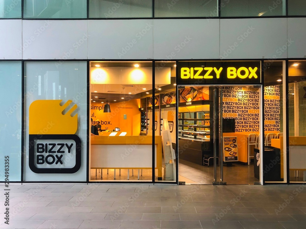 Bangkok Thailand - 7 June 2019: Bizzy box restaurant branch in the FYI building, Bizzy box is ...