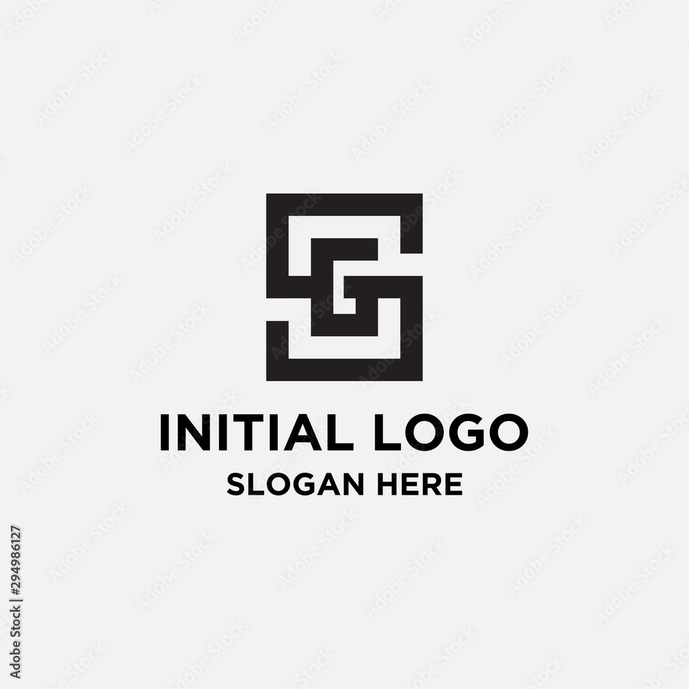 initial letter SG form box logo design - vector Stock Vector | Adobe Stock