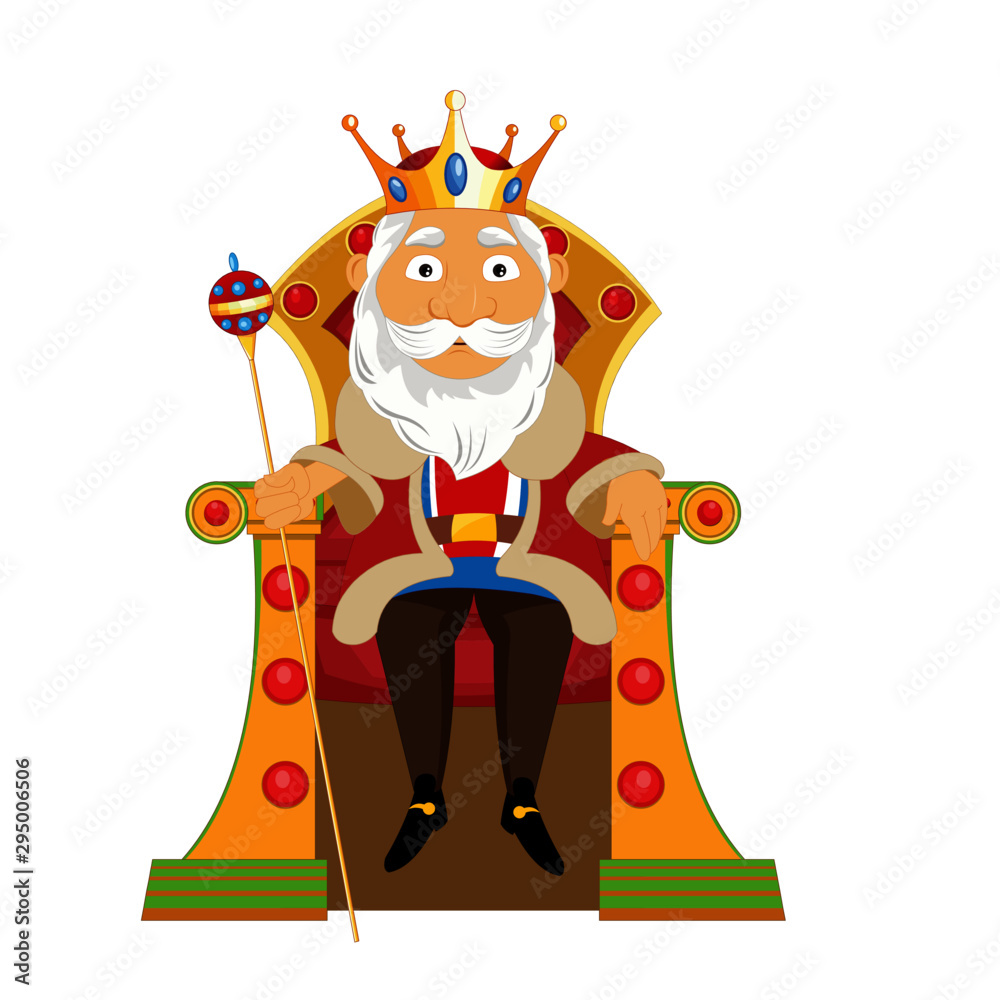 King On Throne - Cartoon Vector Image Stock Vector | Adobe Stock