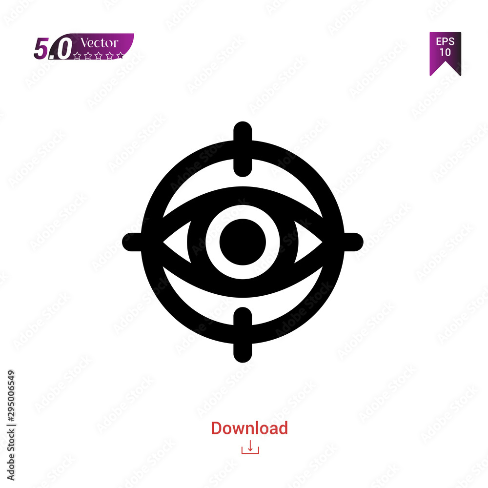 Outline objective-searching icon vector isolated on white background ...