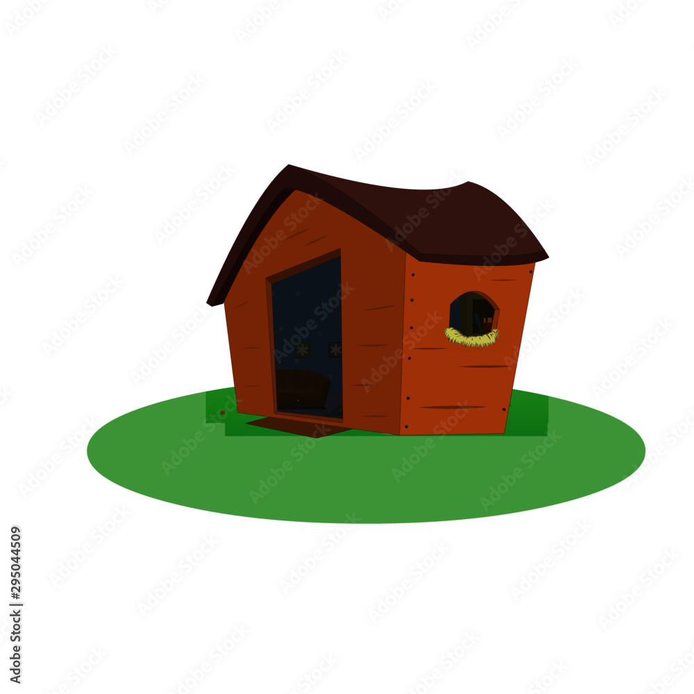 House with a Front Yard - Cartoon Vector Image Stock Vector | Adobe Stock