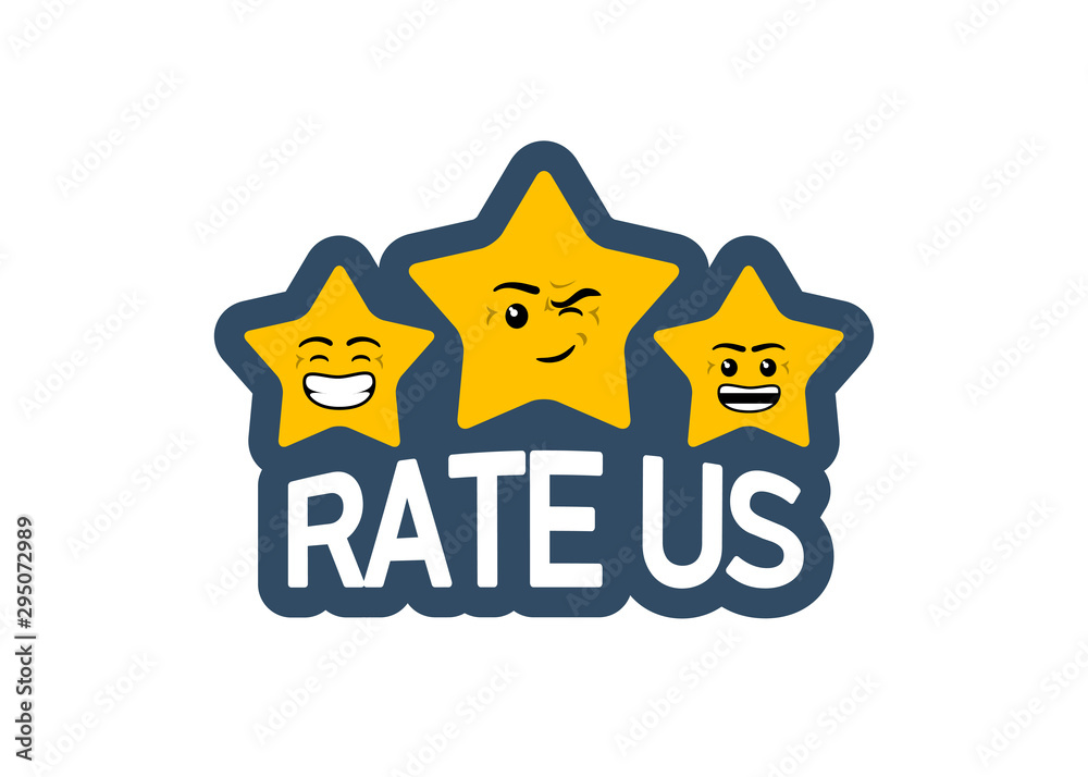 feedback rating emoji stars. Flat design Online Review. Customer ...