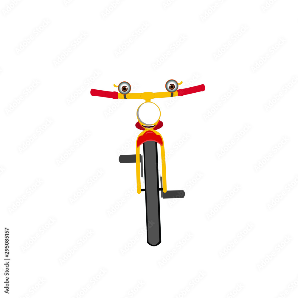 Bicycle Front View - Cartoon Vector Image Stock Vector | Adobe Stock