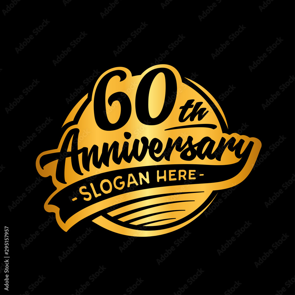60 years anniversary design template. Sixty years logo. Vector and ...
