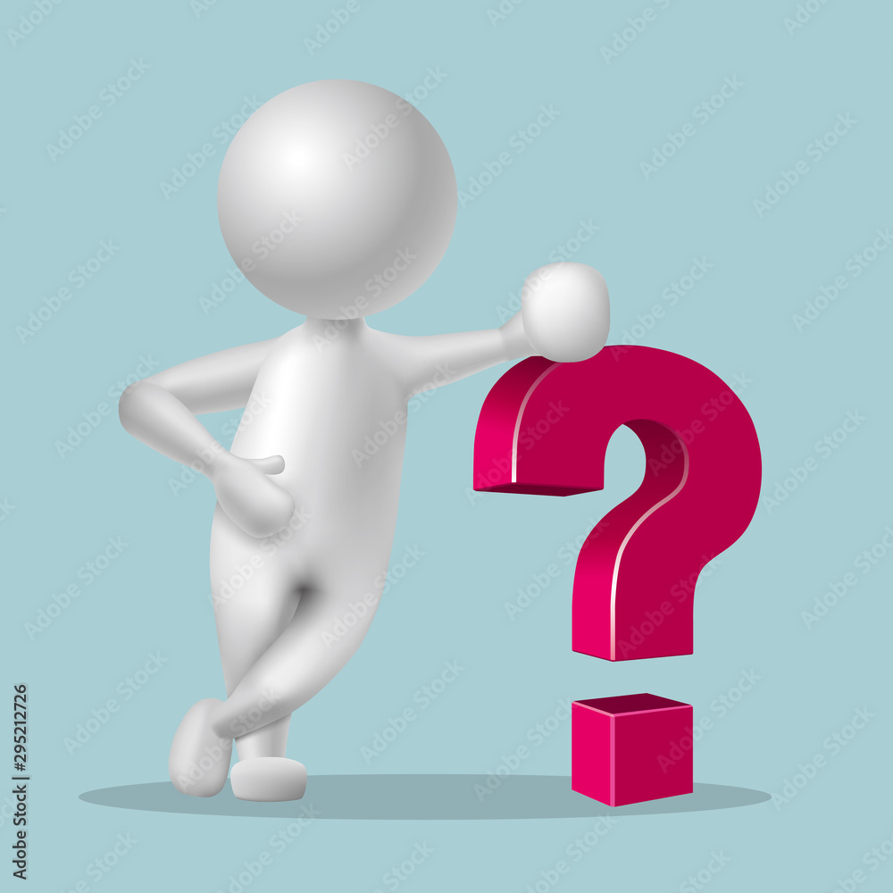 Vector drawn people symbol,Rely on the question mark.Image uses a grid ...