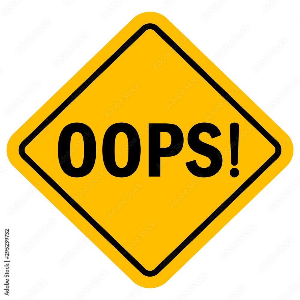 Oops sign vector illustration background Stock Vector | Adobe Stock