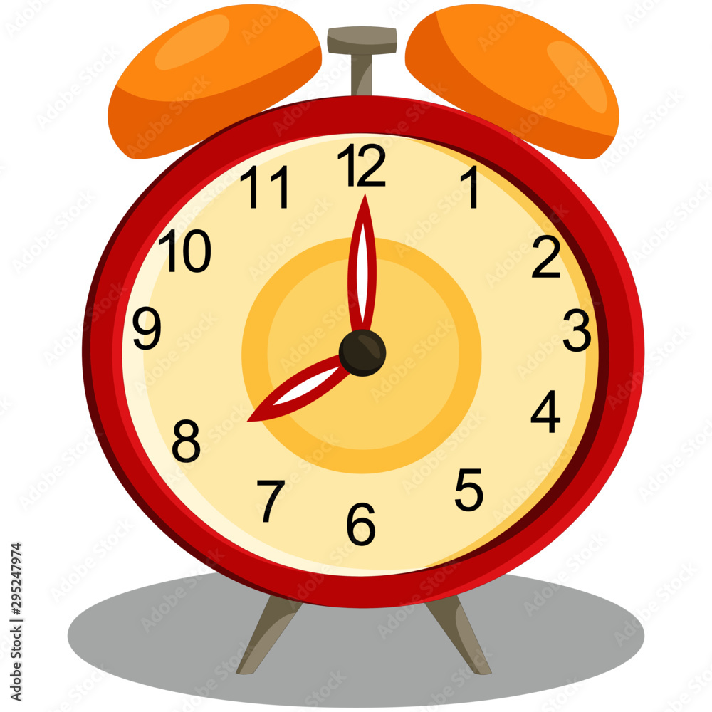 Round Table Alarm Clock - Cartoon Vector Image Stock Vector | Adobe Stock