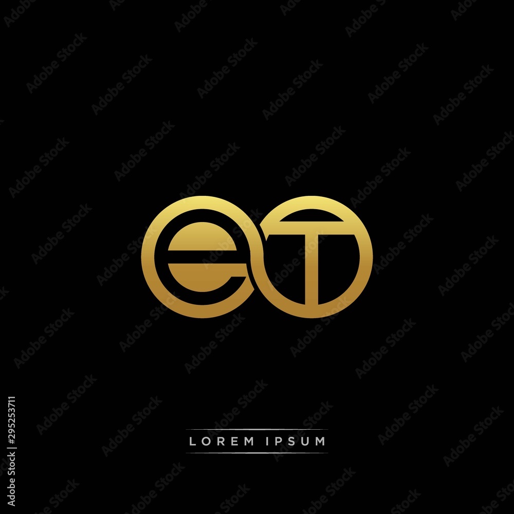 ET initial letter linked circle capital monogram logo modern template ...
