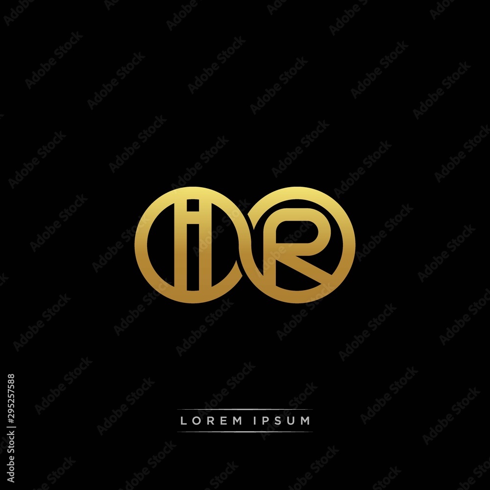 IR initial letter linked circle capital monogram logo modern template silver color version Stock ...