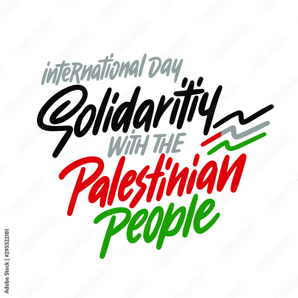 international day solidarity with the palestinian people hand drawn ...