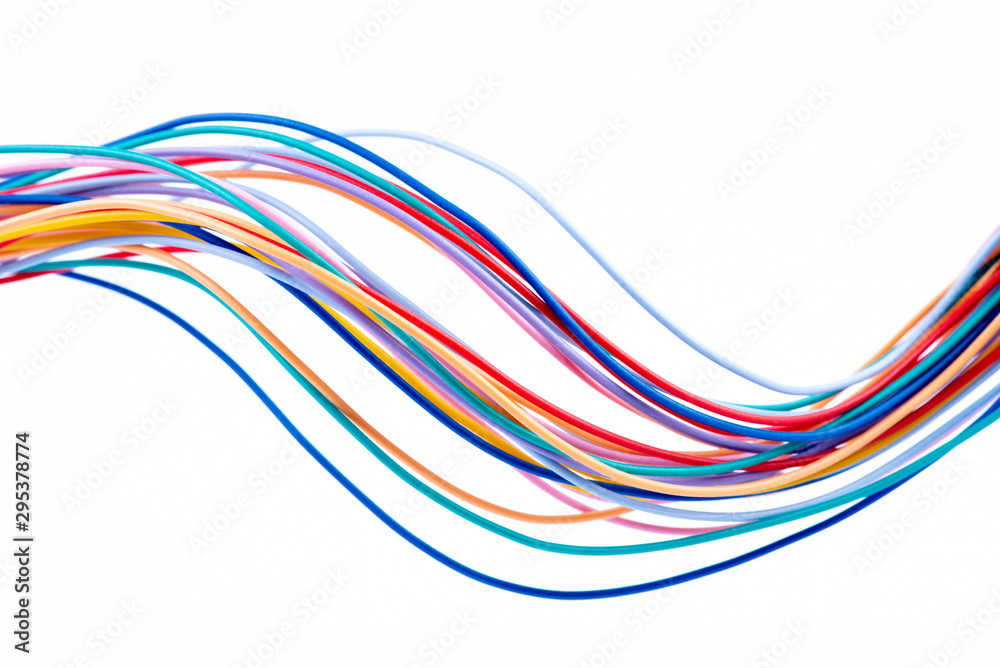 Colorful electrical cable wire isolated on white background Stock Photo ...