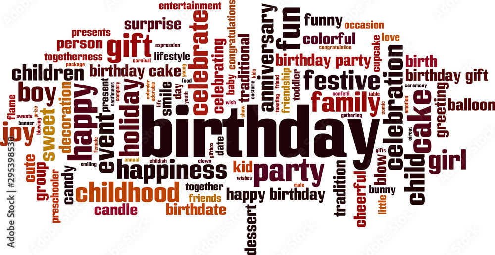 Birthday word cloud Stock Vector | Adobe Stock