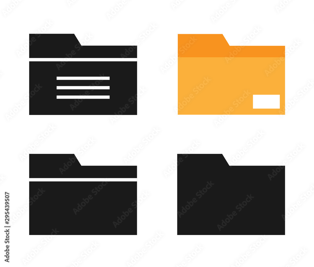 Folder Icon Set Vector Illustration. Flat Folder Icon Sign Stock Vector ...