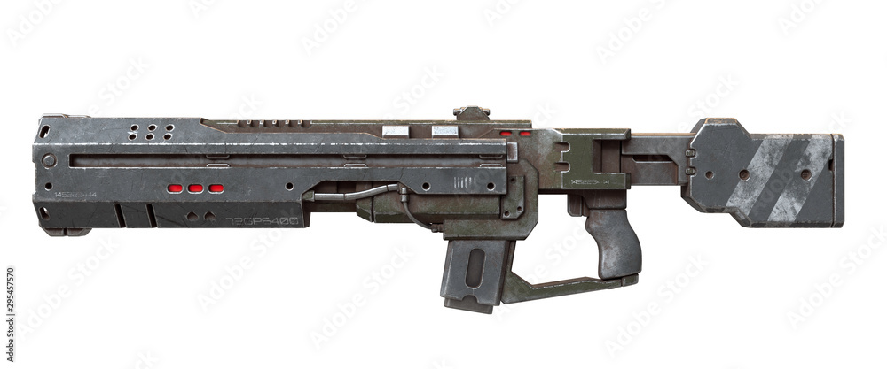 3d illustration of sci-fi futuristic weapon isolated on white ...