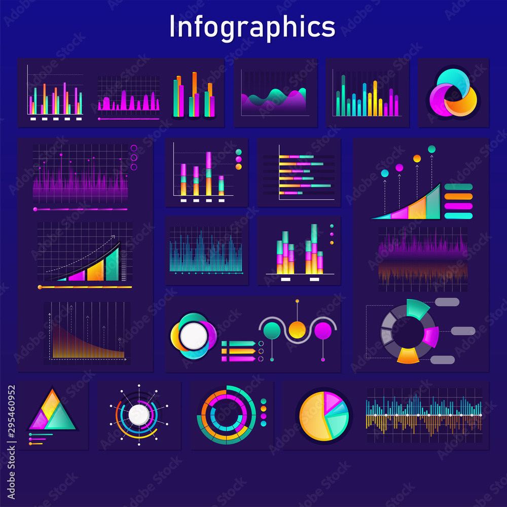 Infographics diagram, chart and graph set. Stock Vector | Adobe Stock