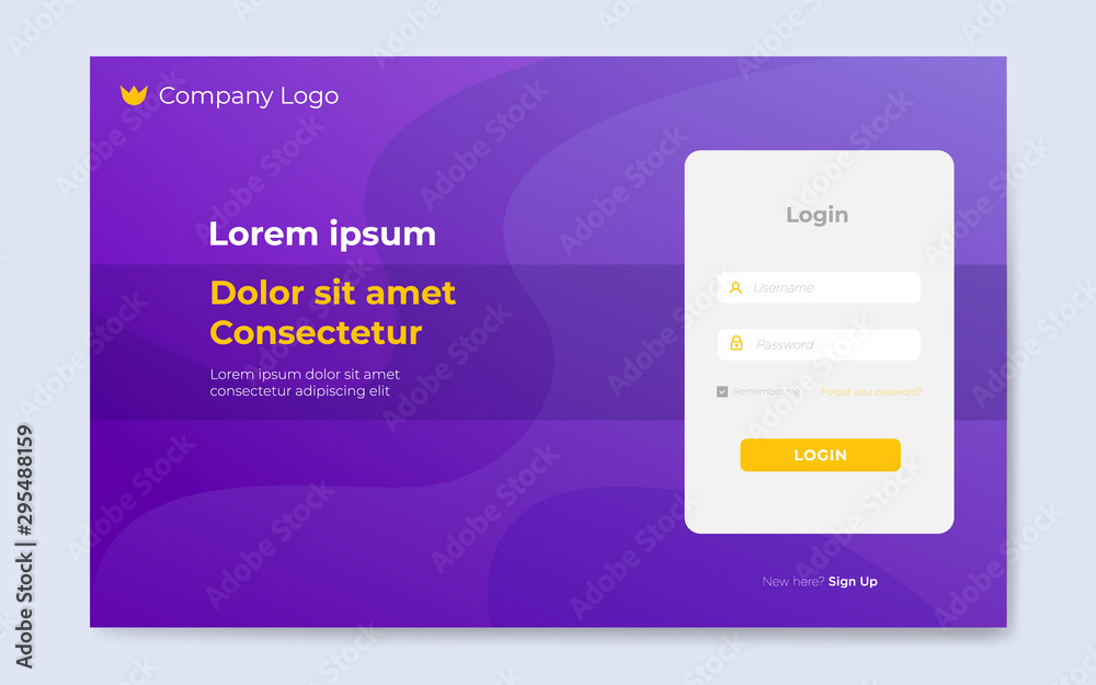 modern login page design Stock Vector | Adobe Stock