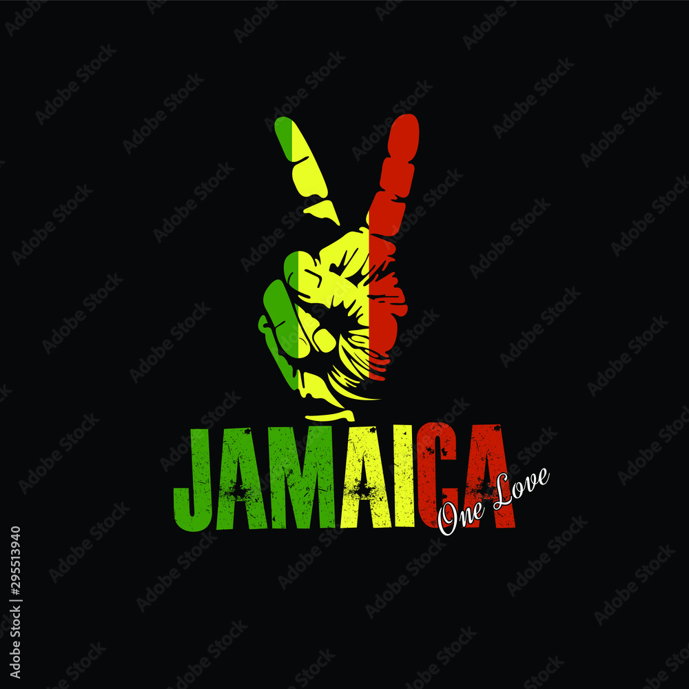 Jamaican design hand peace sign - VECTOR Stock Vector | Adobe Stock