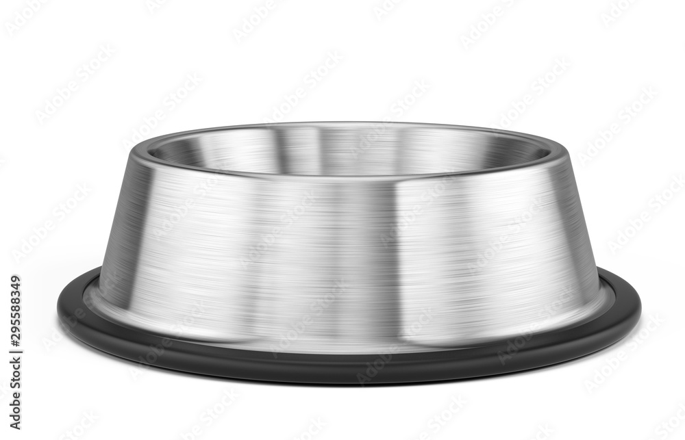 Empty Dog or Cat stainless steel bowl for food isolated on white - pets ...