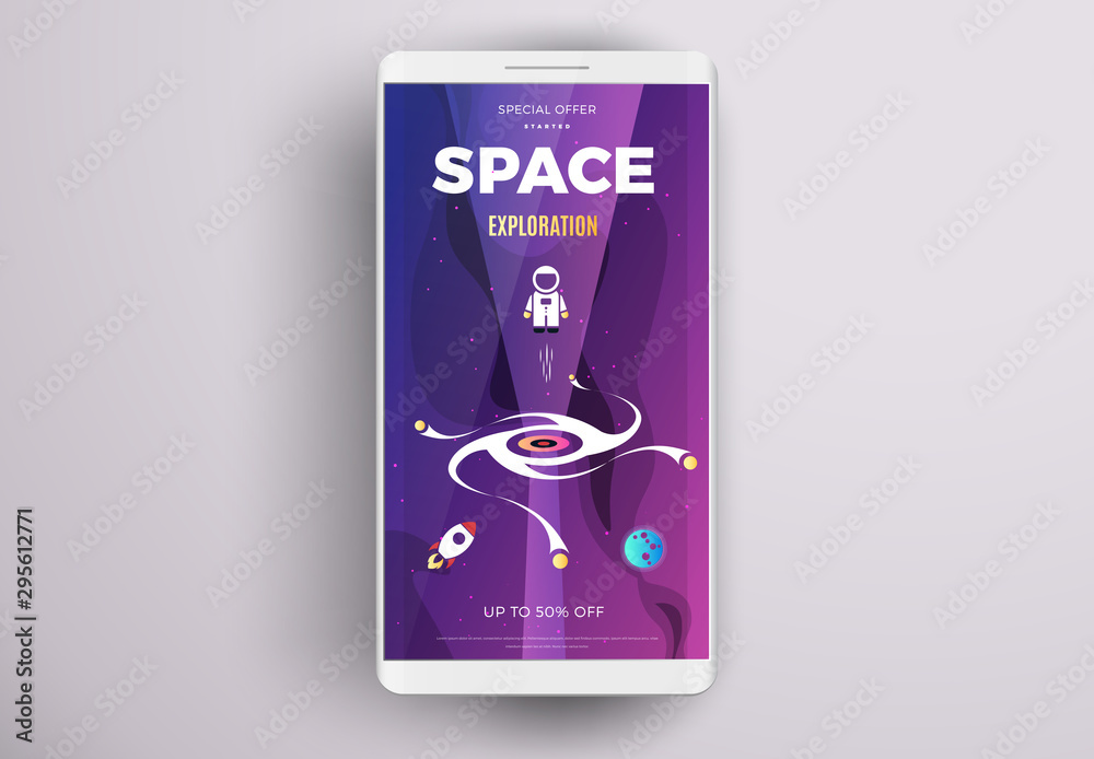 Space exploration modern vertical background design with a Black Hole ...
