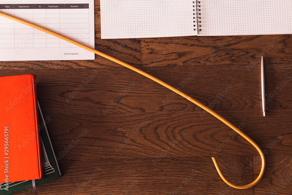 School corporal punishment. Discipline in school. Rattan cane for ...