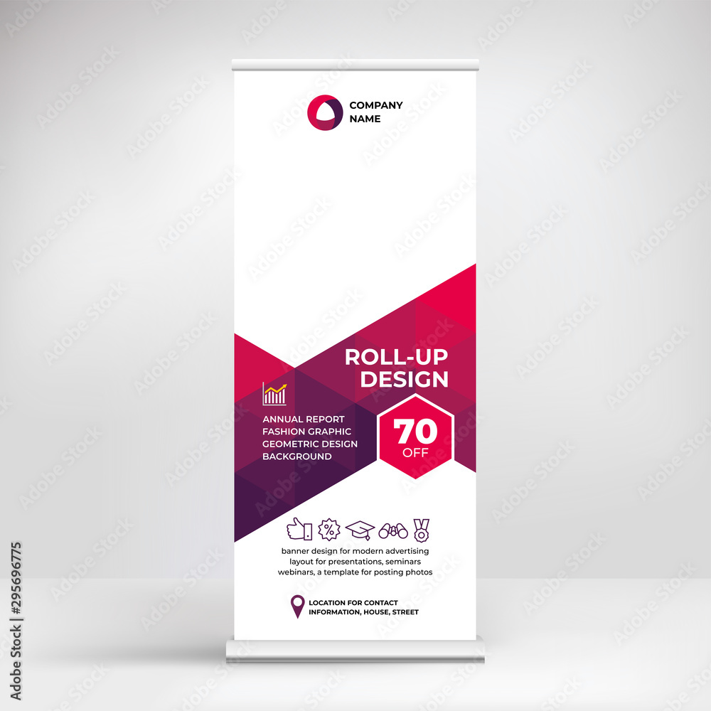Roll-up banner design, layout for advertising, conferences, seminars ...
