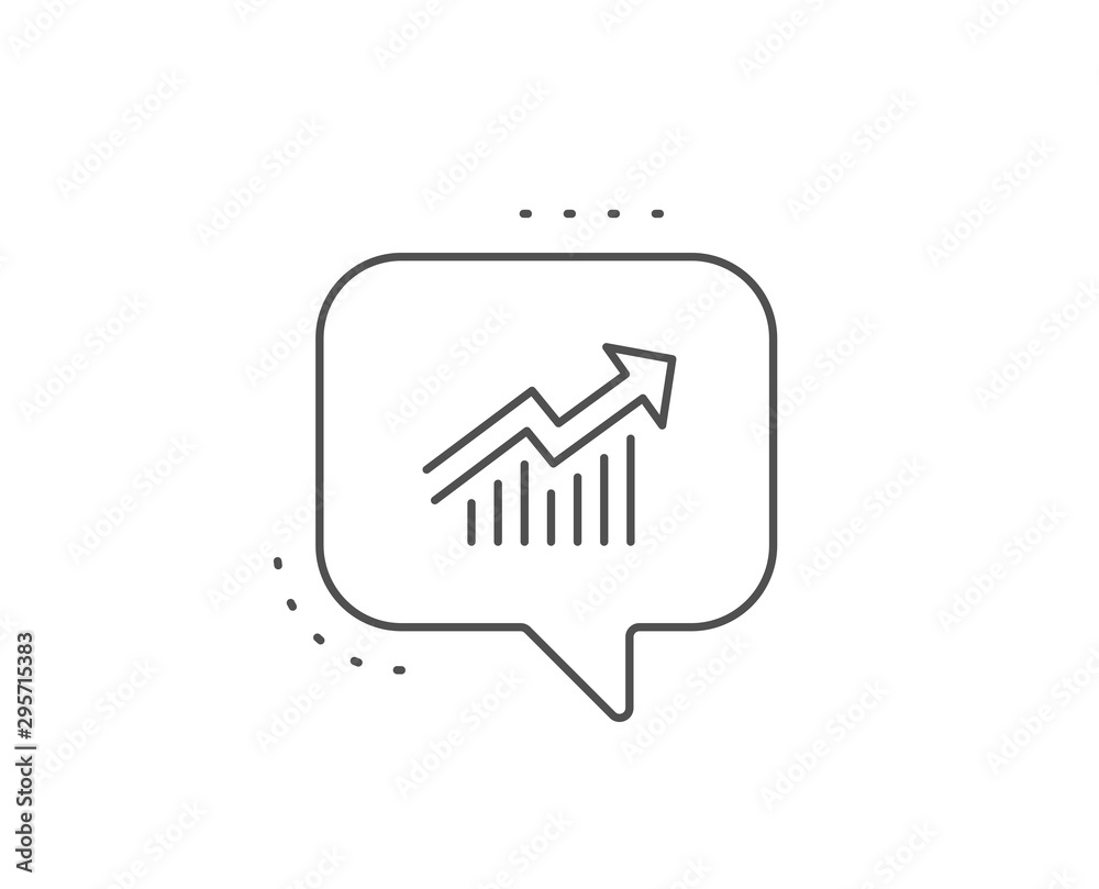 Chart line icon. Chat bubble design. Report graph or Sales growth sign ...