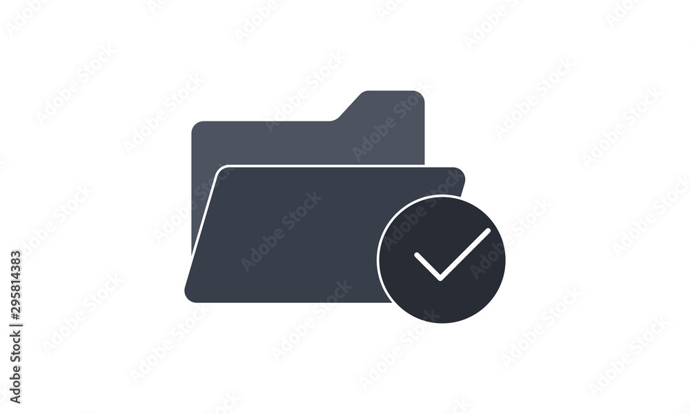 Select folder icon with tick checkmark for choosing files Stock Vector ...