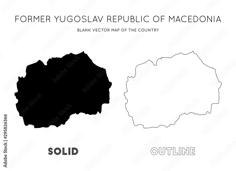 Macedonia map. Blank vector map of the Country. Borders of Macedonia ...