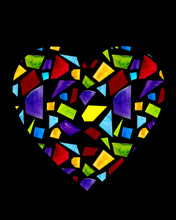 Stained Glass Mosaic Heart Free Stock Photo - Public Domain Pictures