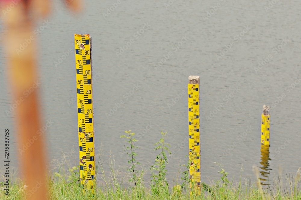 Measurement scale to measure the depth of incoming high tide implanted ...