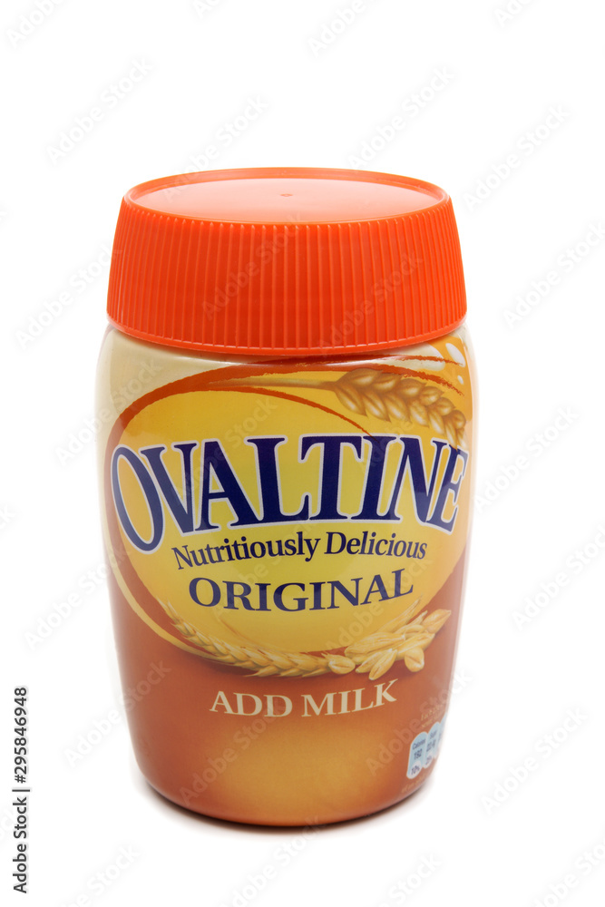 Ovaltine (Ovomaltine) a brand of milk flavoring made with barley malt ...