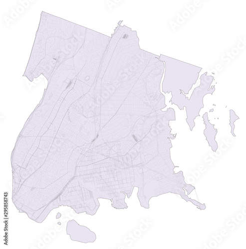 Satellite map of New York City, The Bronx, Usa. Map roads, ring roads ...