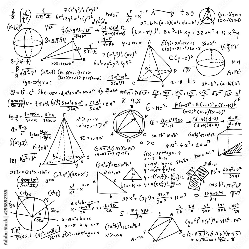 Mathematical scientific sign vector illustration sketch doodle hand ...