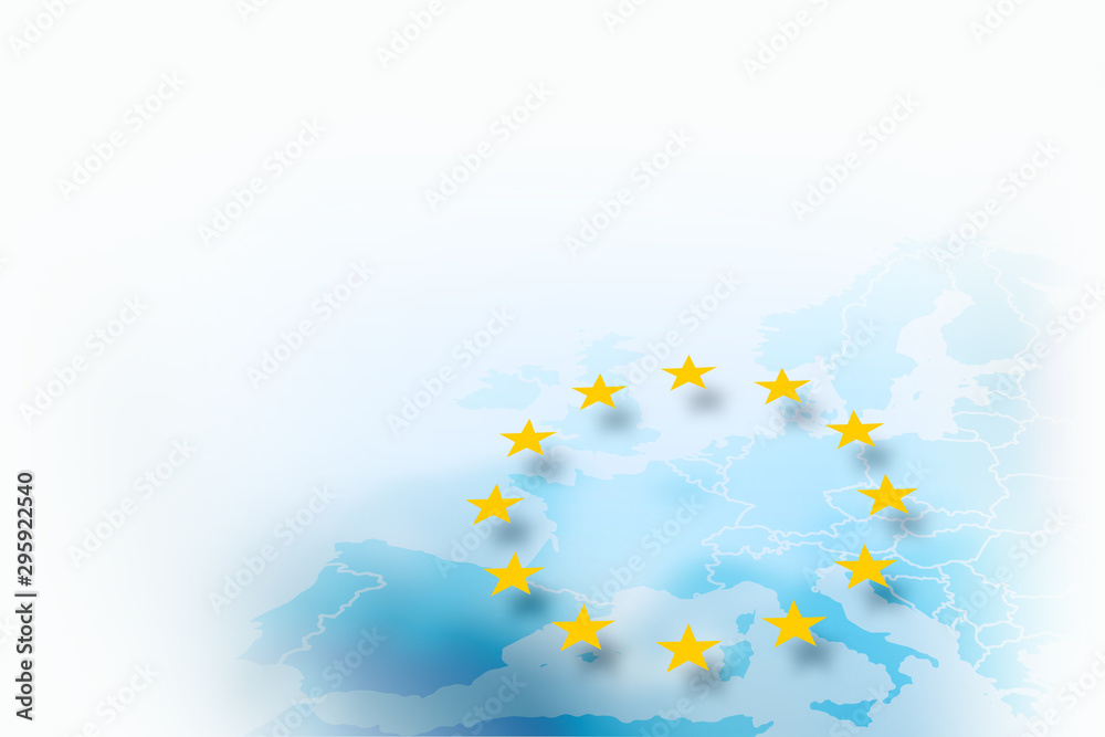 Continent of Europe with national borders. Contains the symbol of the ...