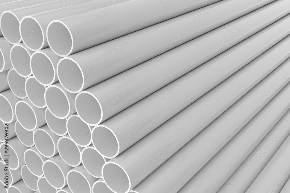 Tubes PVC pipes background, 3D rendering Stock Illustration | Adobe Stock